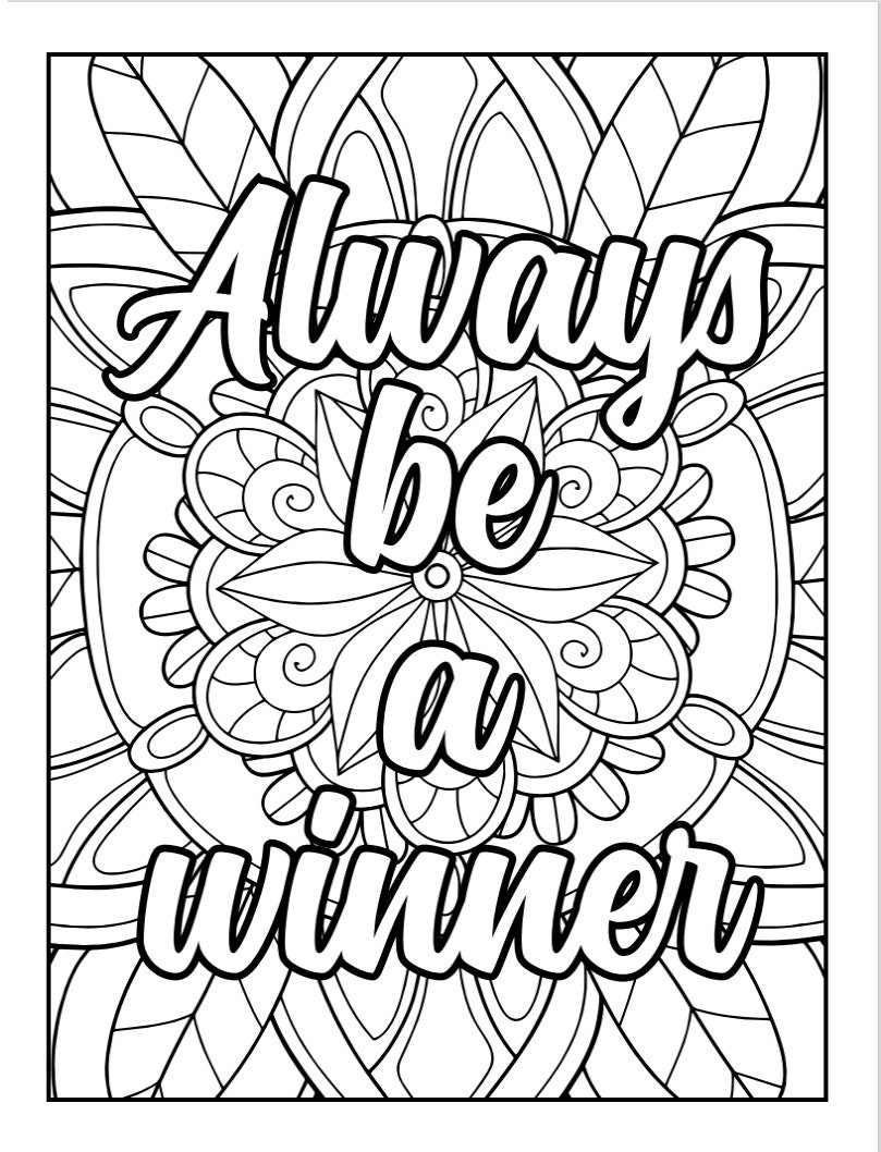 150 Motivational Coloring Pages - Etsy