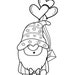 Valentine Gnome Coloring Pages - Etsy
