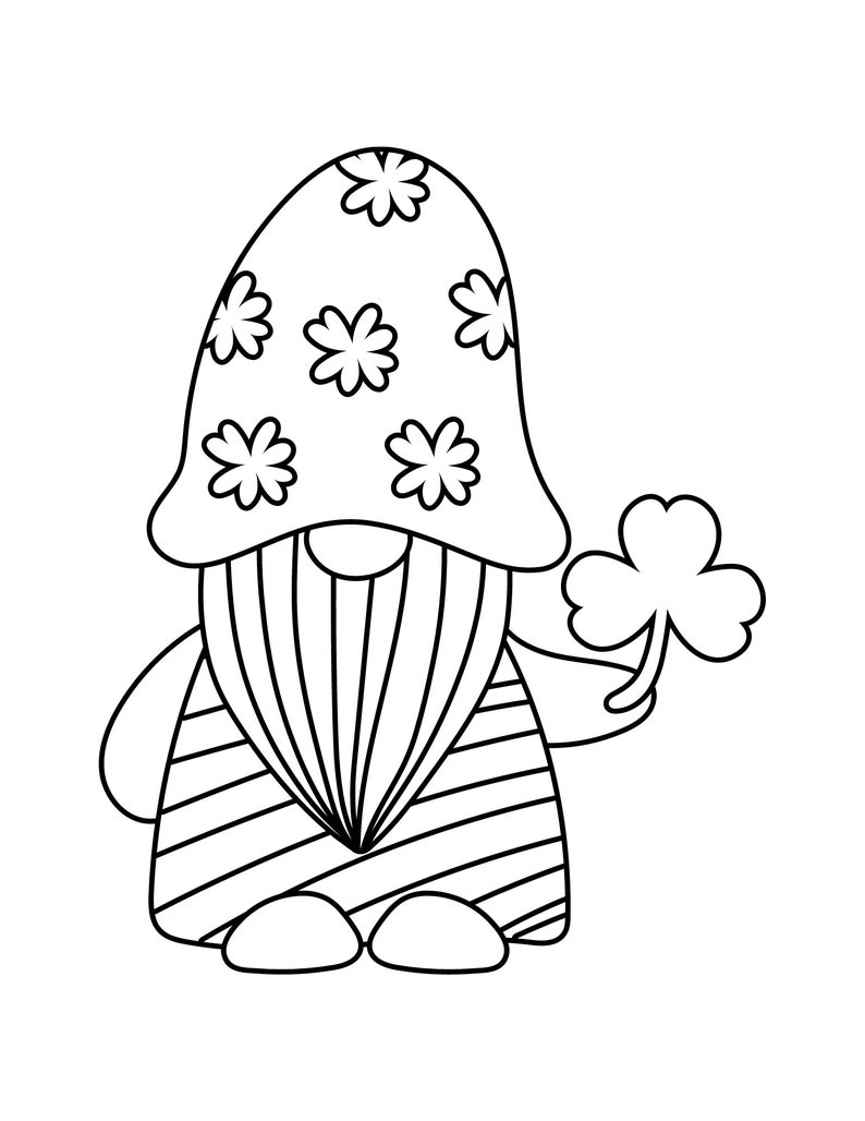St Patrick's Gnomes Coloring Pages - Etsy