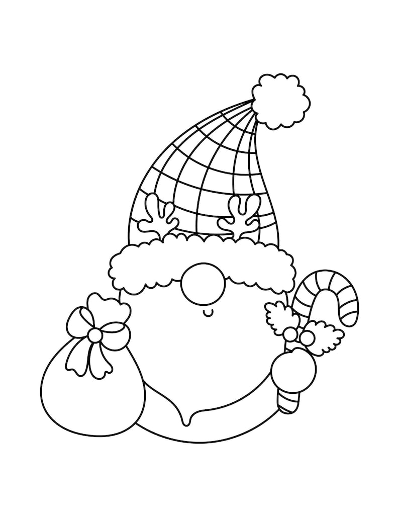 BUNDLE Christmas Gnomes Coloring Pages - 50 Pages - Etsy