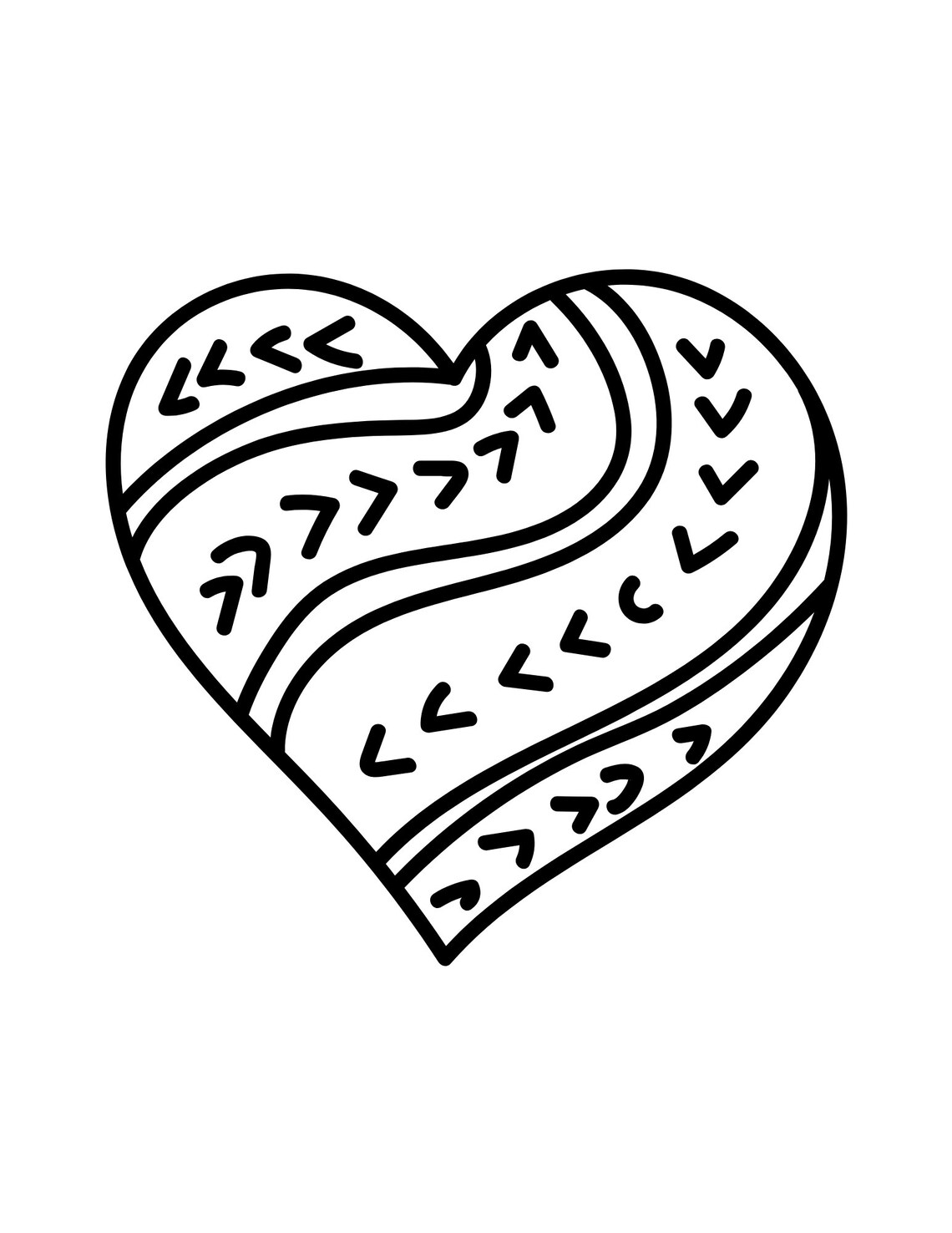 Valentine Hearts Coloring Pages - Etsy