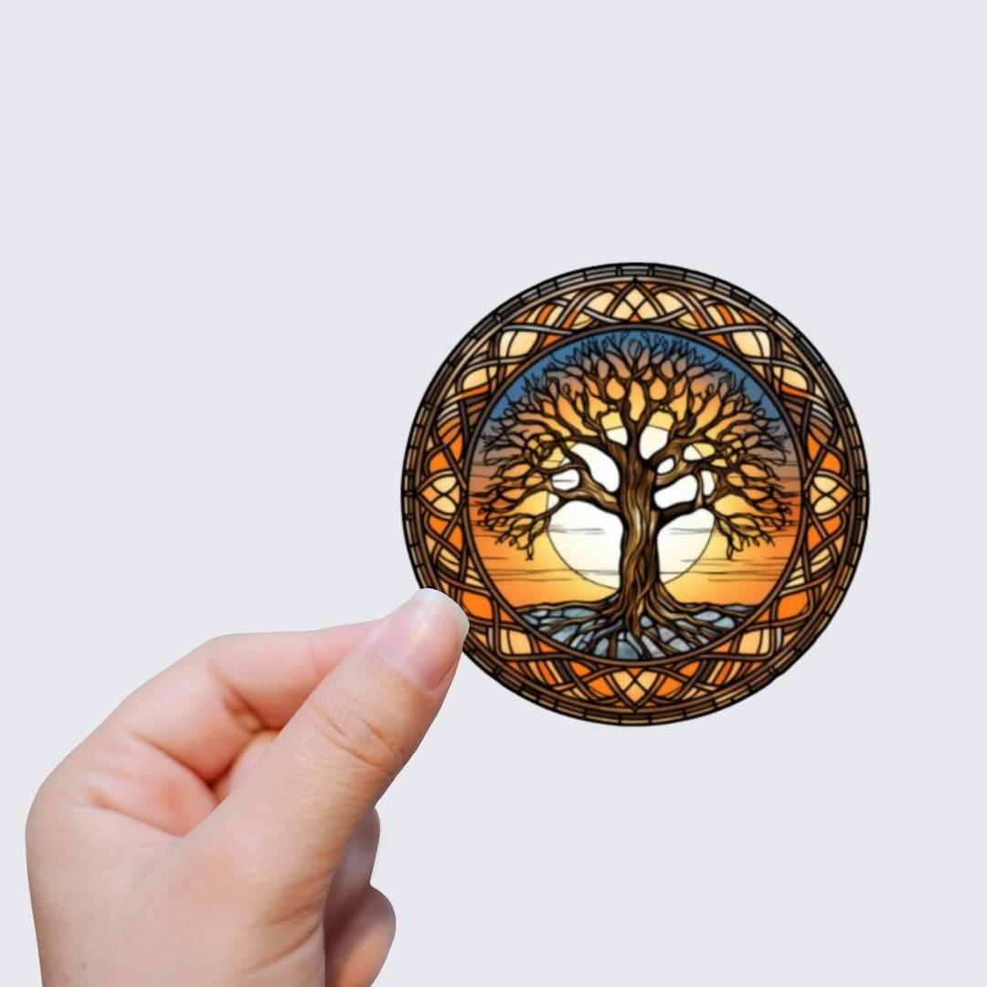Celtic Tree of Life With Sunset Die Cut Sticker Laptop Stickers Tree of ...