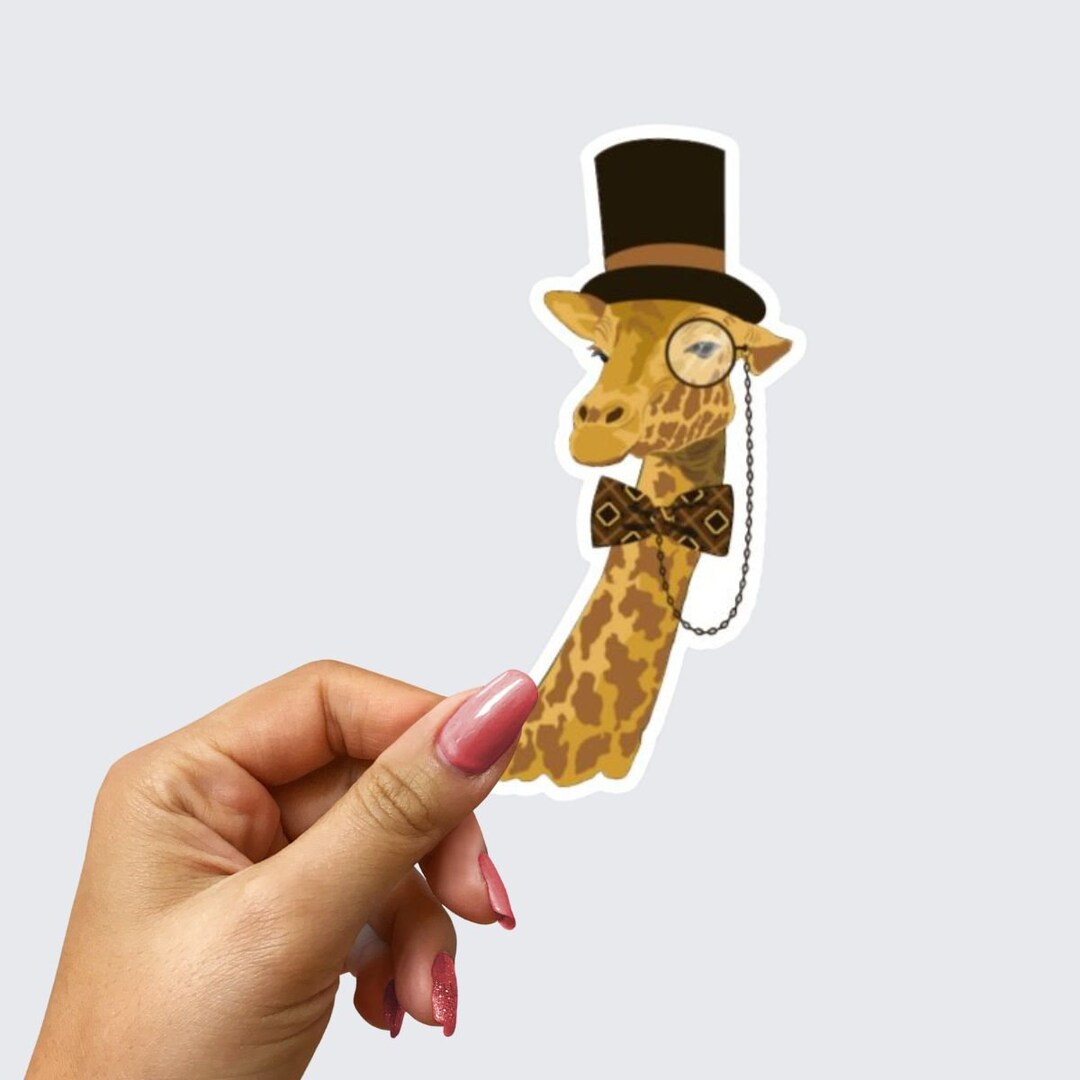 Giraffe Gentleman Die Cut Sticker Laptop Stickers Squirrel Stickers ...
