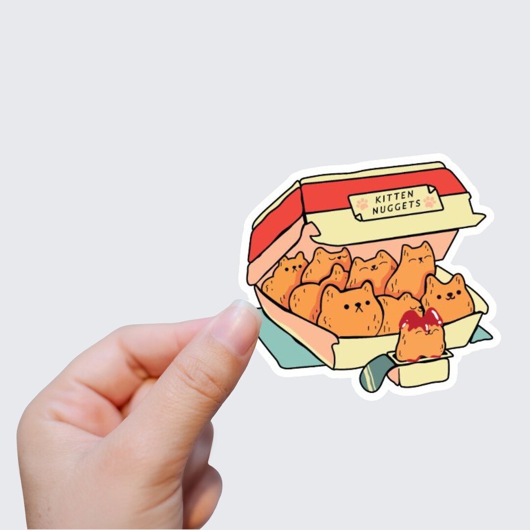 Kitten Nuggets Die Cut Sticker Funny Laptop Stickers Black Cat Stickers ...