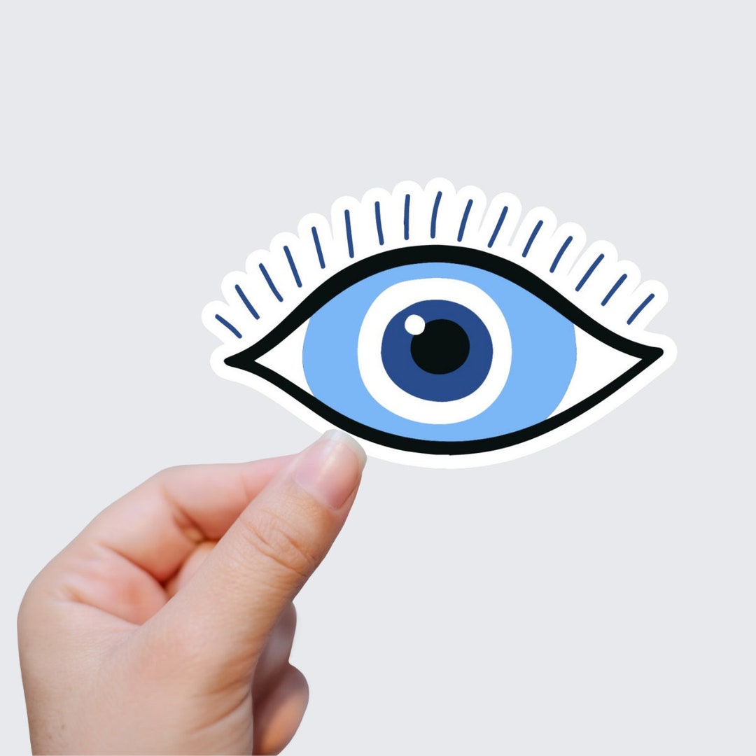 Evil Eye With Lashes Die Cut Sticker Glossy Stickers Laptop Stickers ...