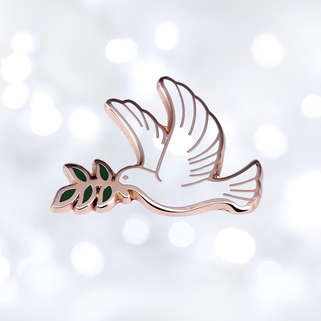 Peace Dove Enamel Pin, Lapel Pin, Pin Badges, Lanyard Pin, Dove Pin ...