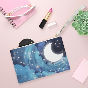 Moon & Stars Clutch Bag Night Sky, Clutch Purse, Vegan Cruelty-free ...