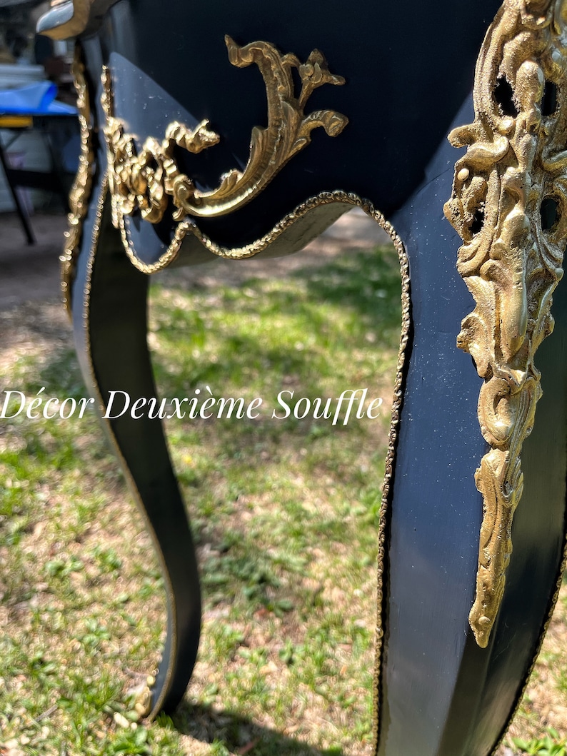 Hand Painted Blue French Louis XV Style Console Table: Refinished ...