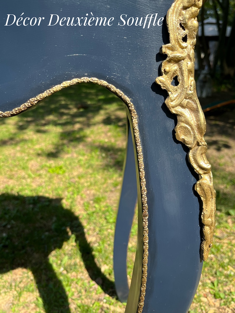 Hand Painted Blue French Louis XV Style Console Table: Refinished ...