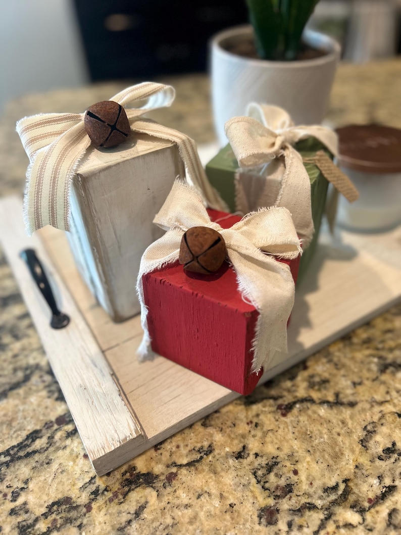 Unique Farmhouse Christmas Wood Block Gifts for Rustic Holiday Decor - Etsy