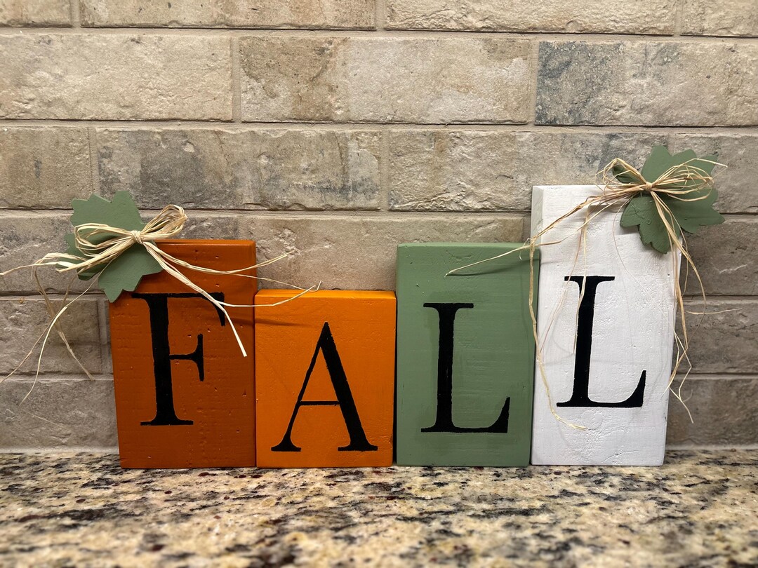 Rustic Reclaimed Cedar FALL Wood Blocks - Farmhouse Autumn Decor - Etsy