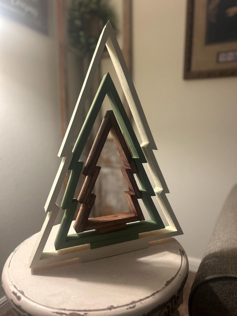 Handcrafted Wood Christmas Tree Nested Set - Rustic Holiday Decor Gift ...