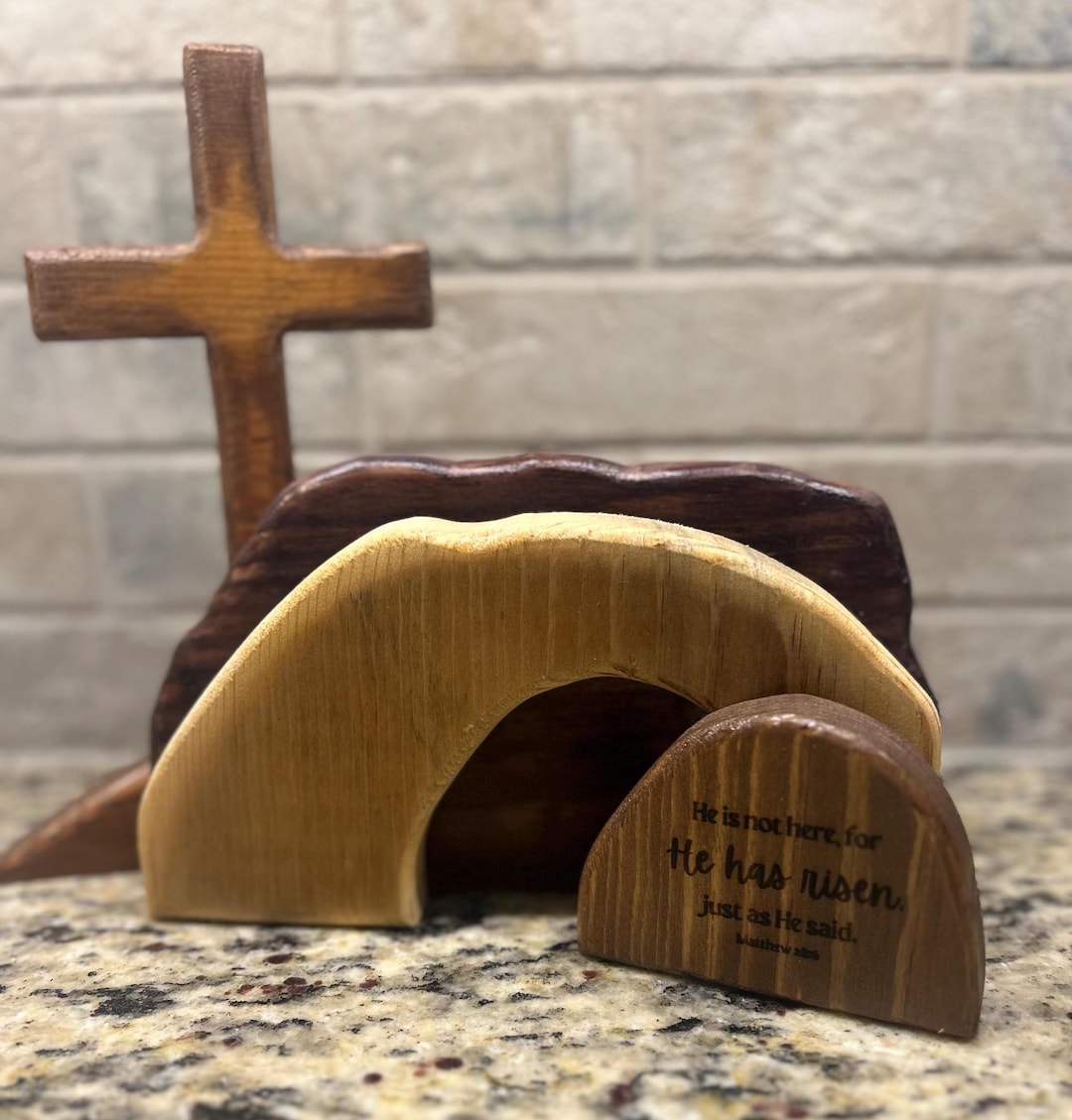 Handcrafted Wooden Easter Resurrection Scene: Empty Tomb Decor - Etsy