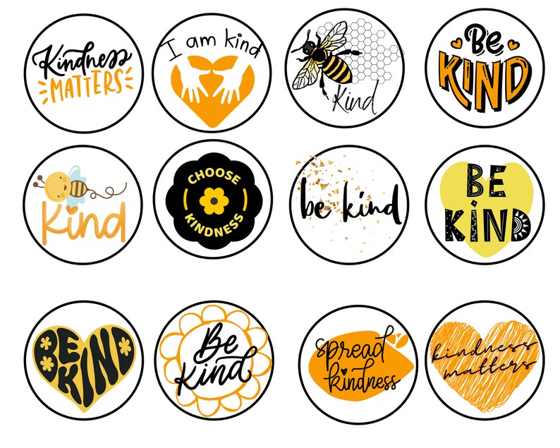 Be Kind-button Template - Etsy