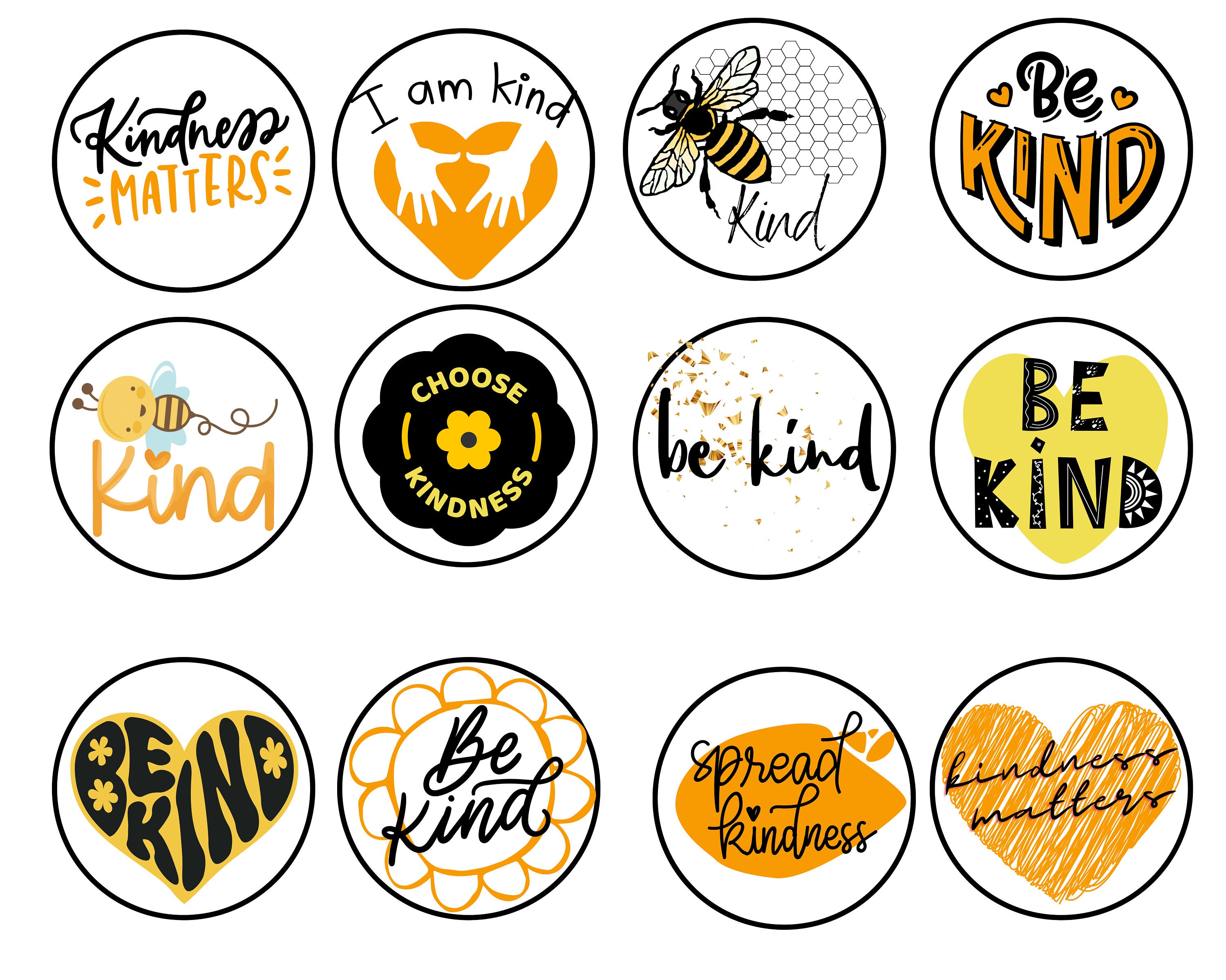 Be Kind-button Template - Etsy
