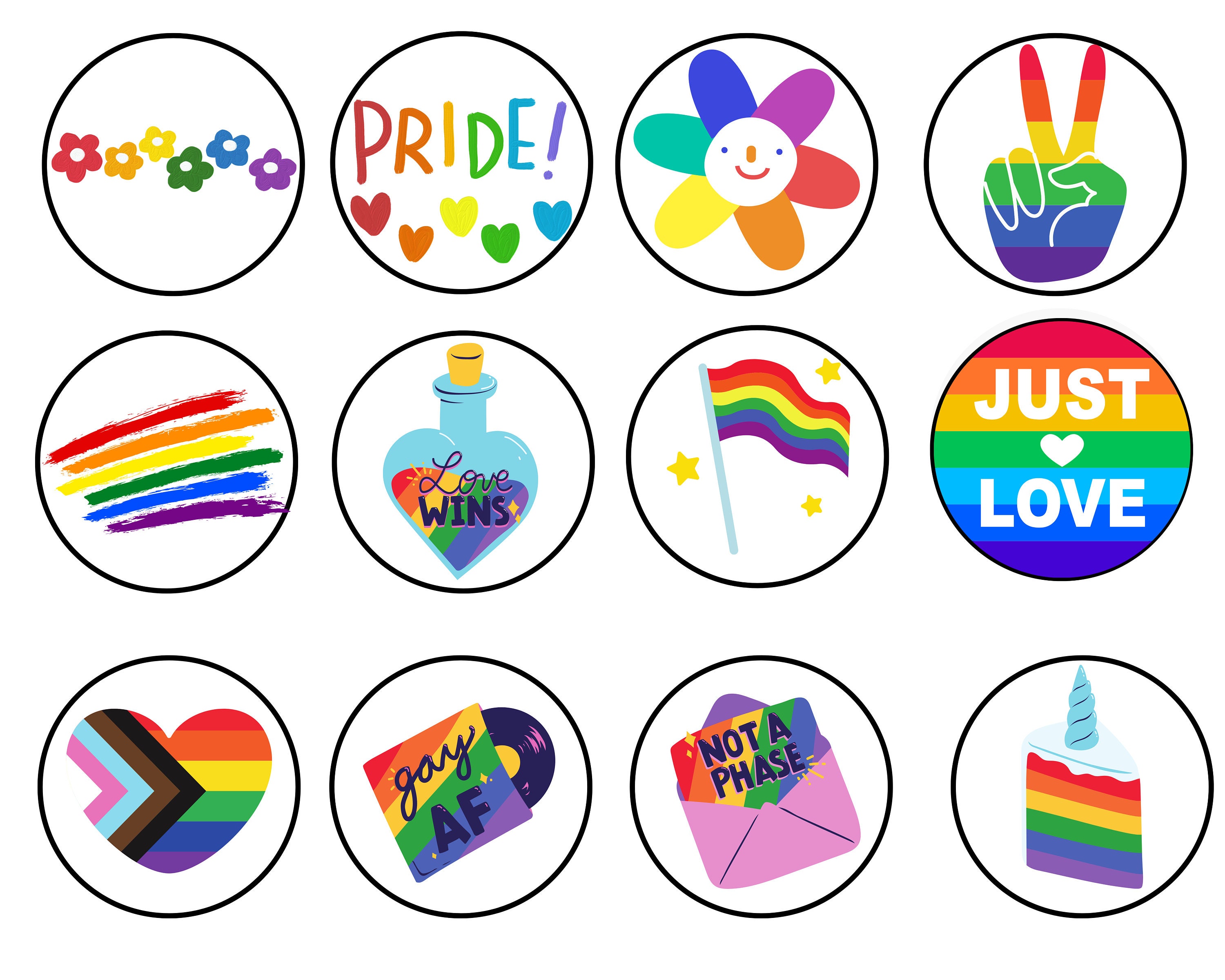 Pride Button Templates - Etsy