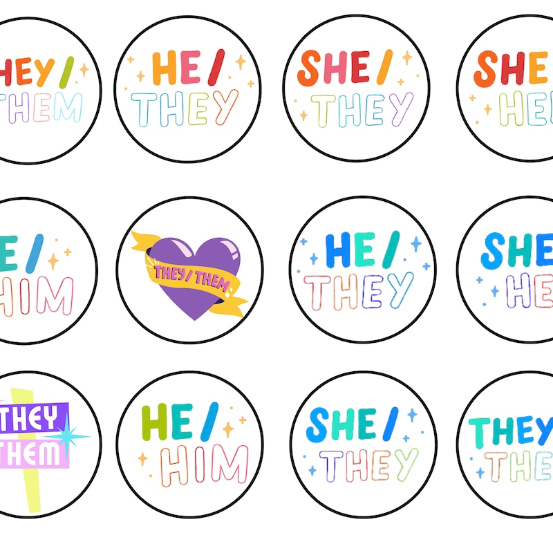 Pronoun Pin - Etsy