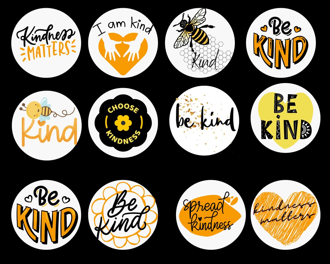 Be Kind-button Template - Etsy