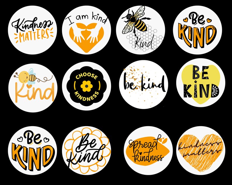 Be Kind-button Template - Etsy