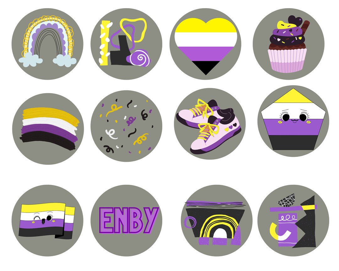 Non-binary Button Template - Etsy