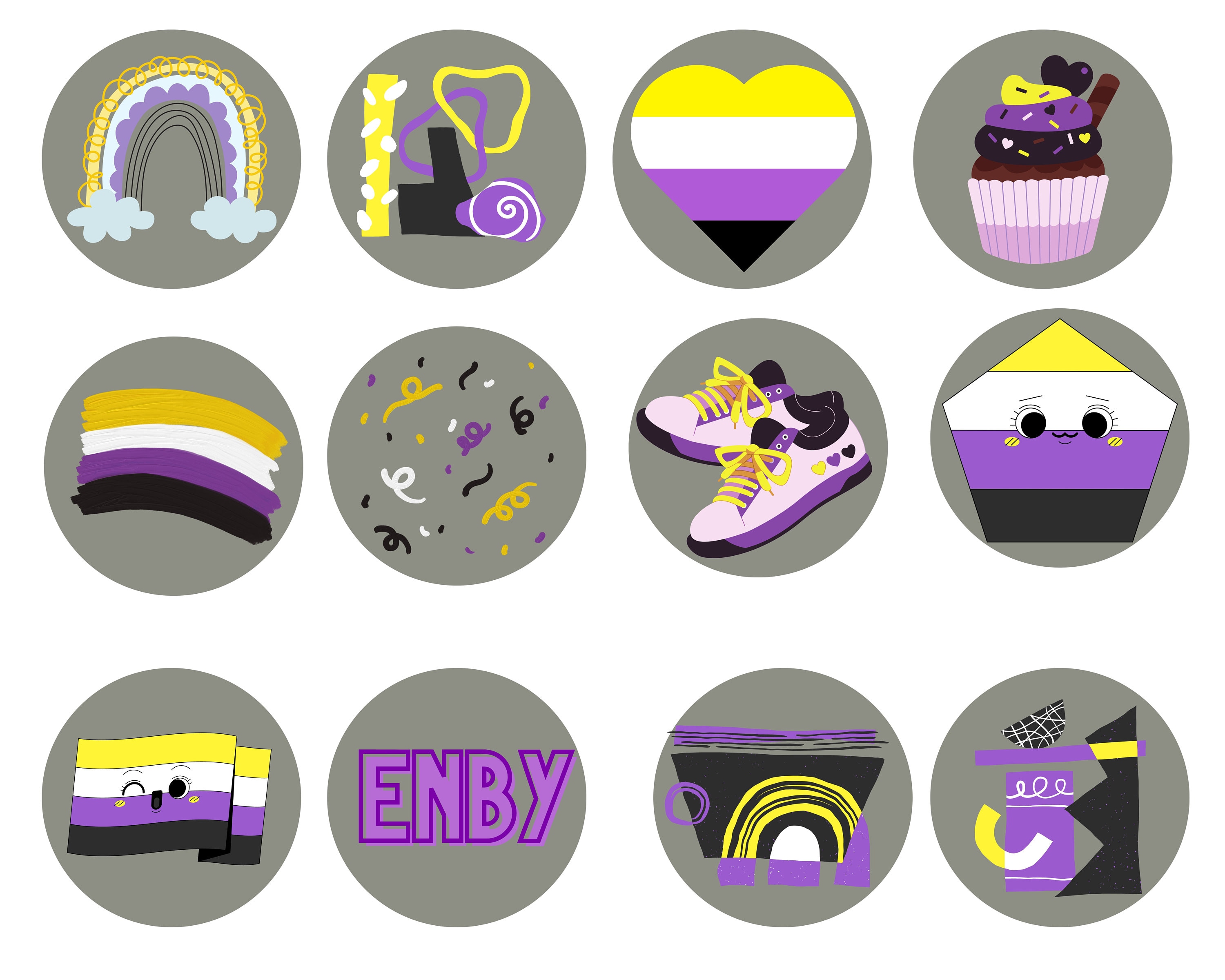 Non-binary Button Template - Etsy