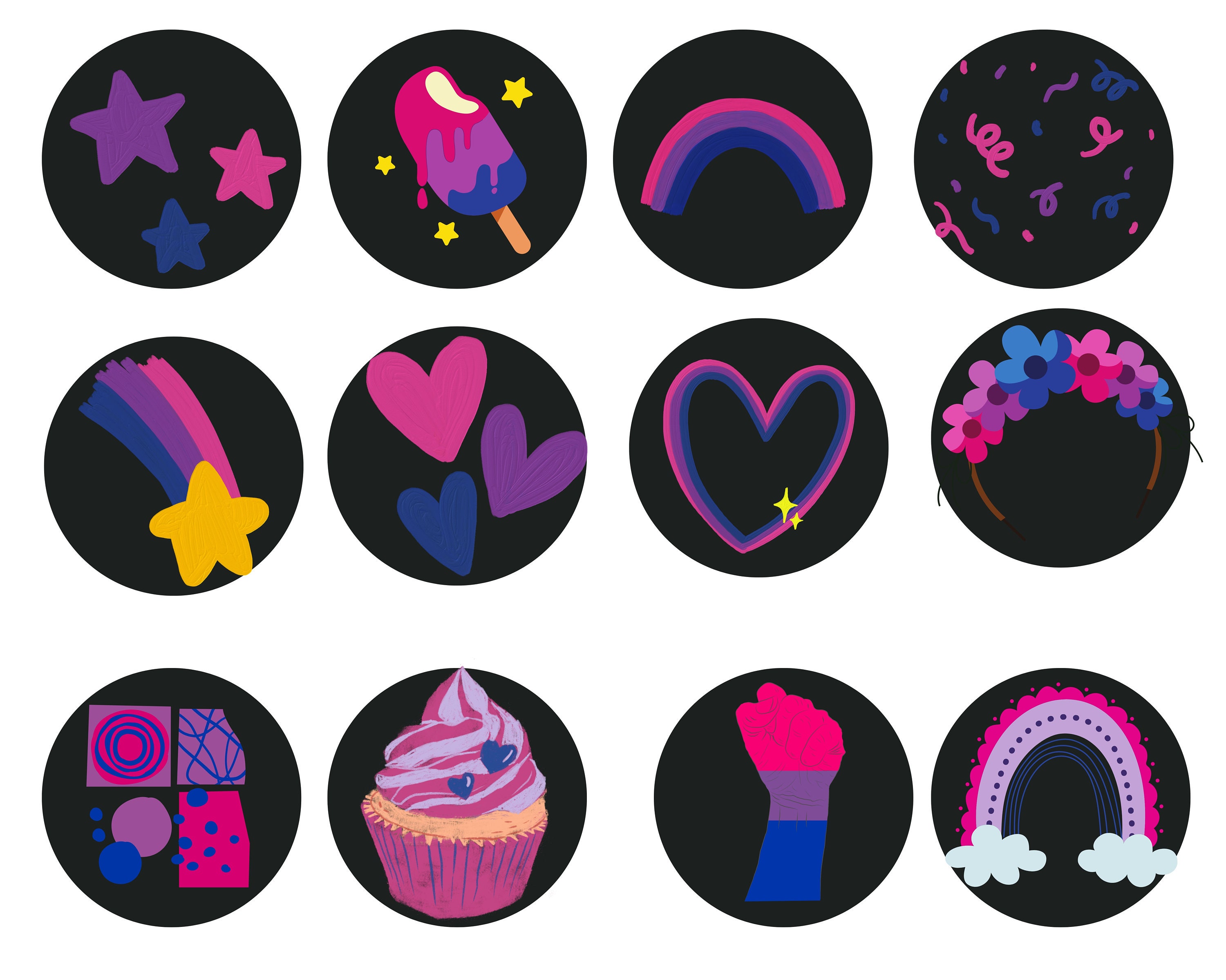 Bisexual Button Template - Etsy