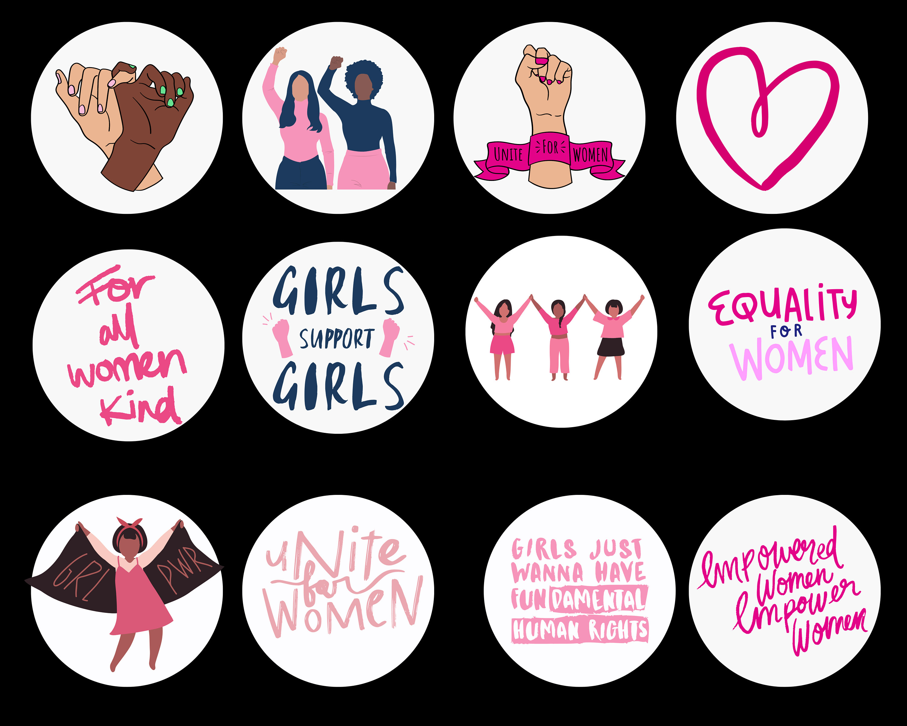 Feminism Button/sticker Template | Etsy