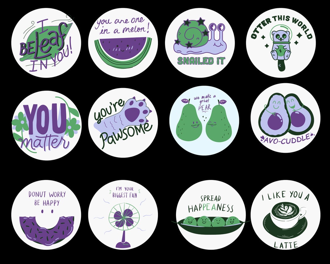 Cute and Punny Button Template - Etsy