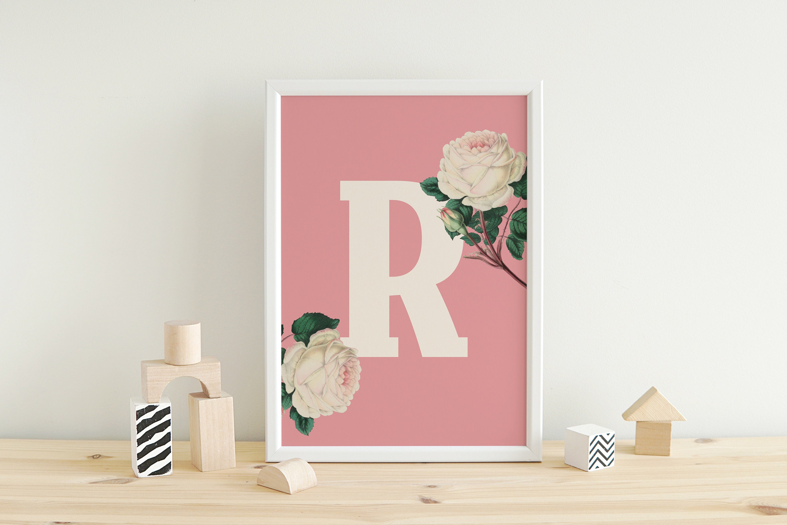 Letter R Eco Poster | R Like Roses | Digital Print | Baby Room Decor - Etsy