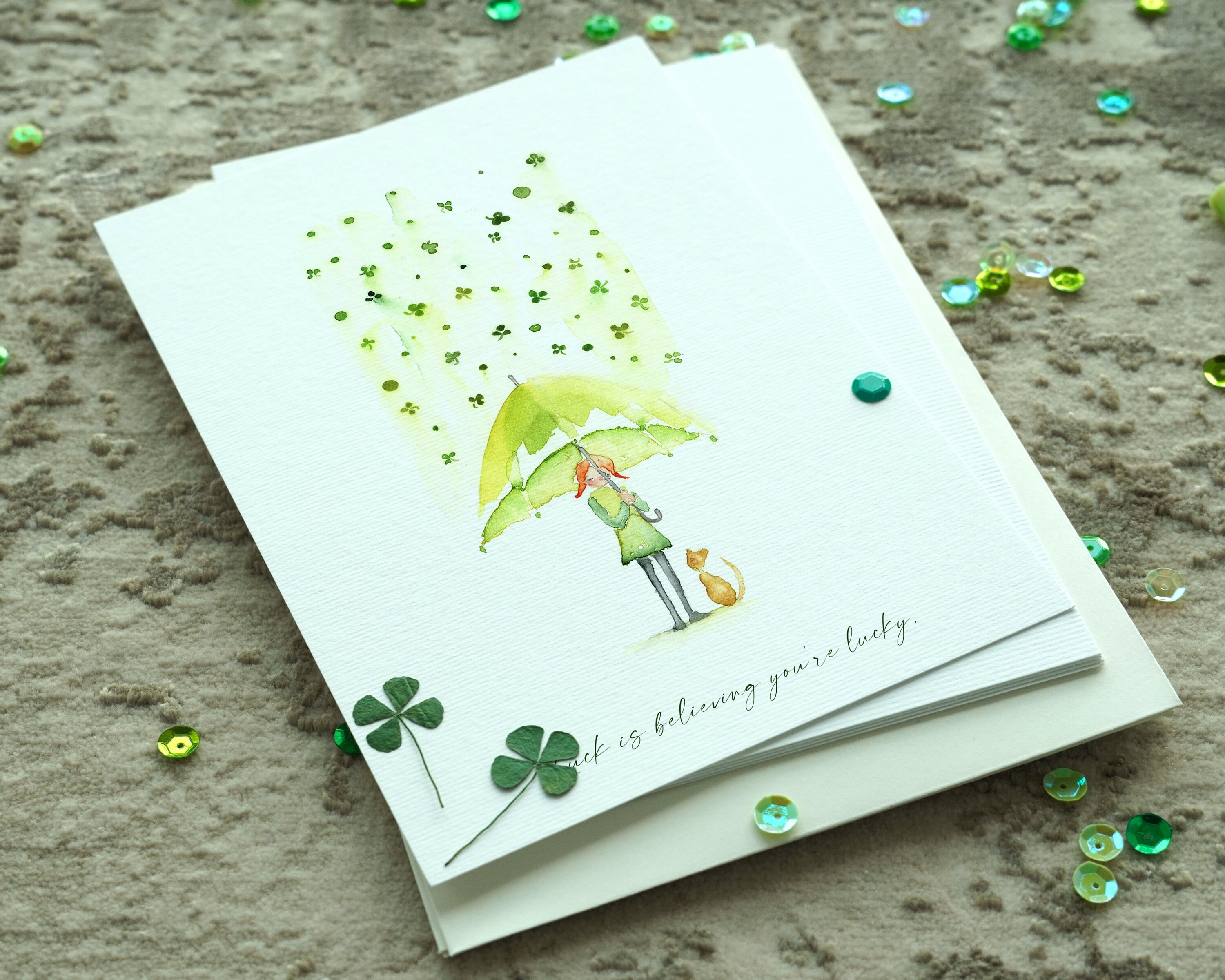 St Patrick's Day Card, Happy St Patrick's Day Card Set, Shamrock ...