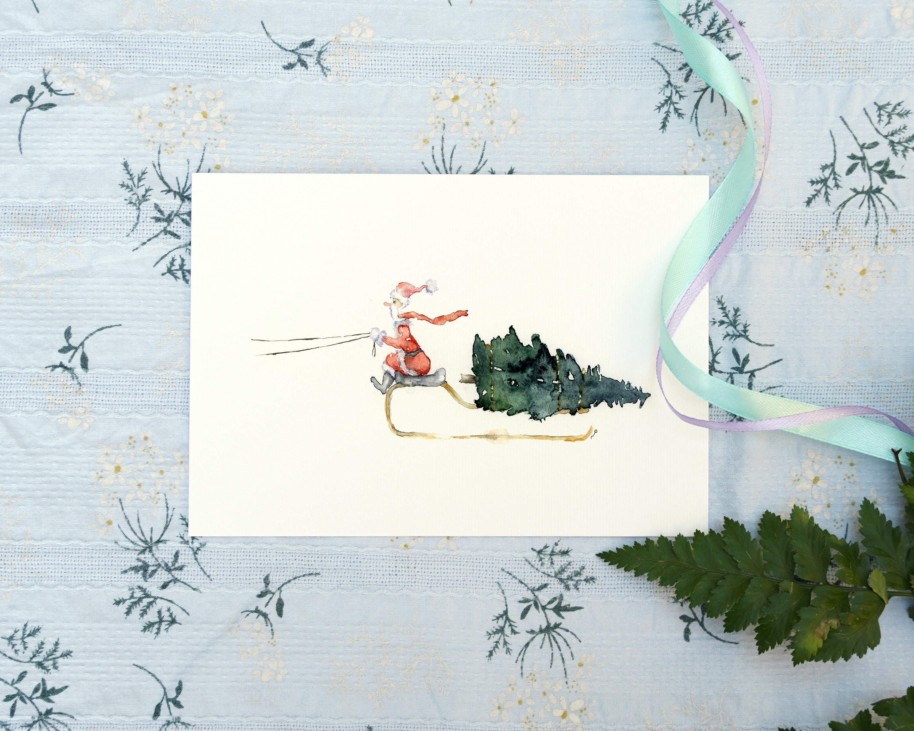 Happy Christmas Card for Print, Printable Winter Greeting Card ...