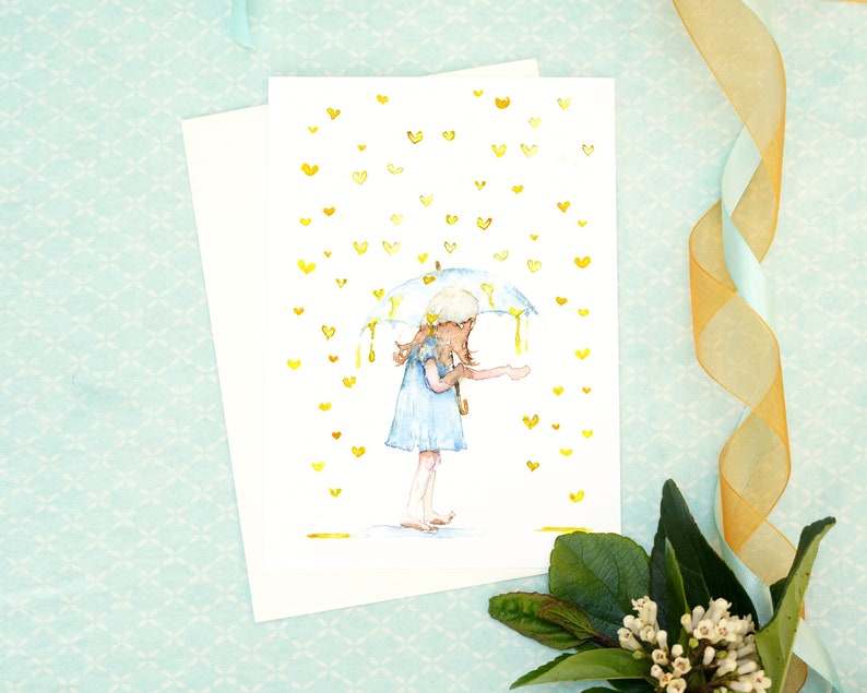 Watercolor Spreading Sunshine Card, Handmade Encouragement Card Set for ...