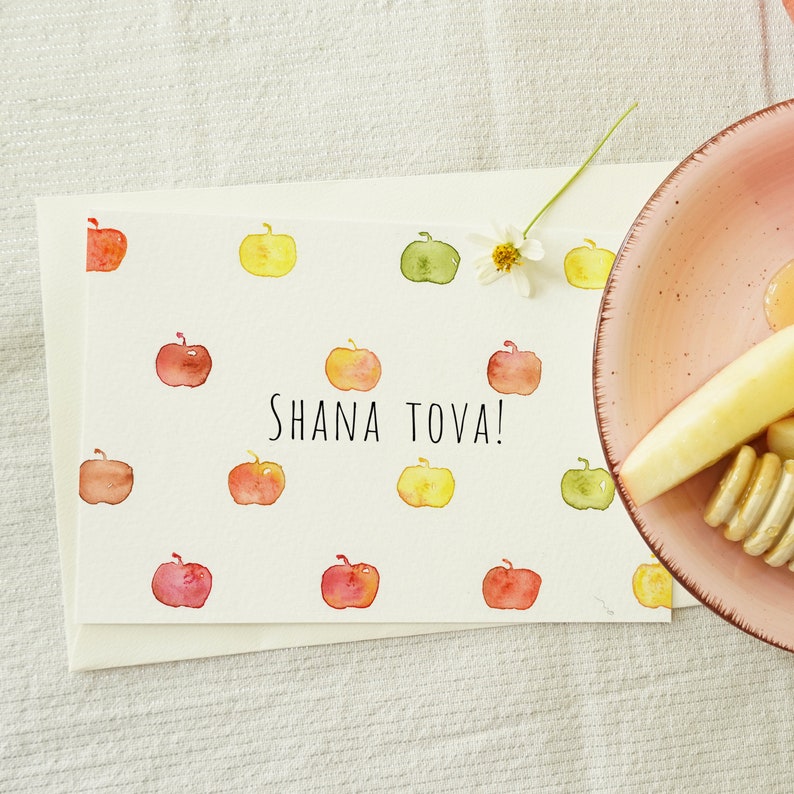 Shana Tova Watercolor Card, Personalized Greeting Card , Jewish New ...