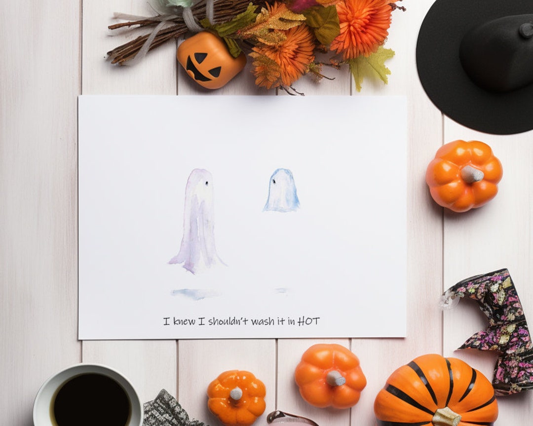 Printable Halloween Greeting Cards, Seasonal Card, Watercolor Halloween ...