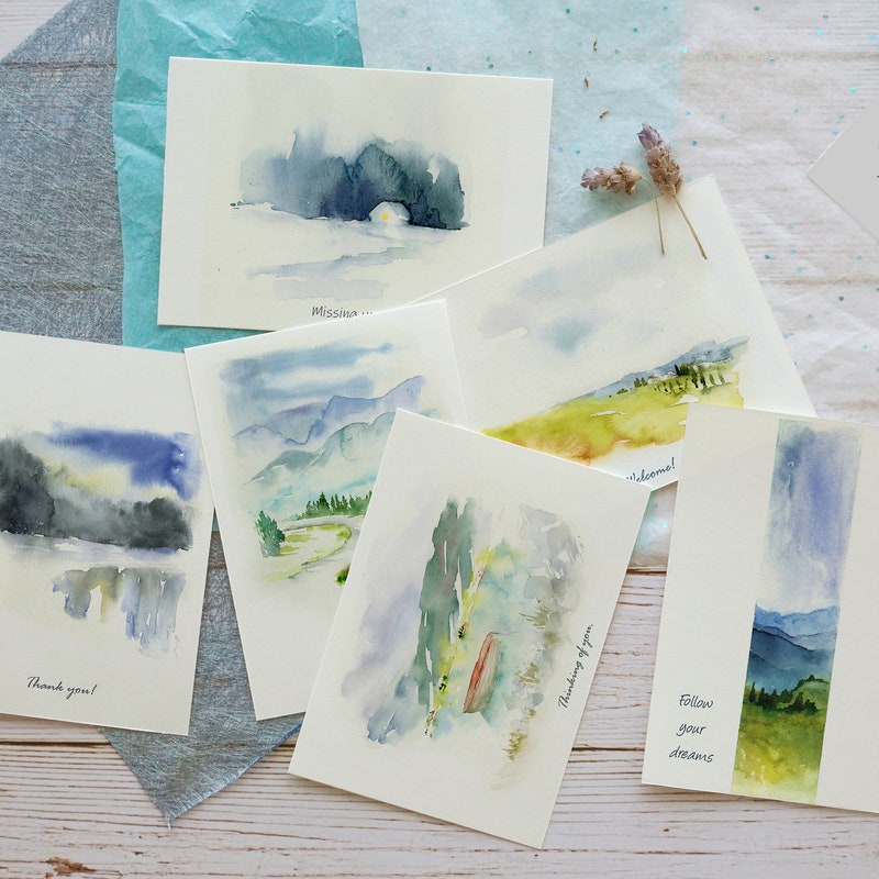 Watercolor Cards - Etsy