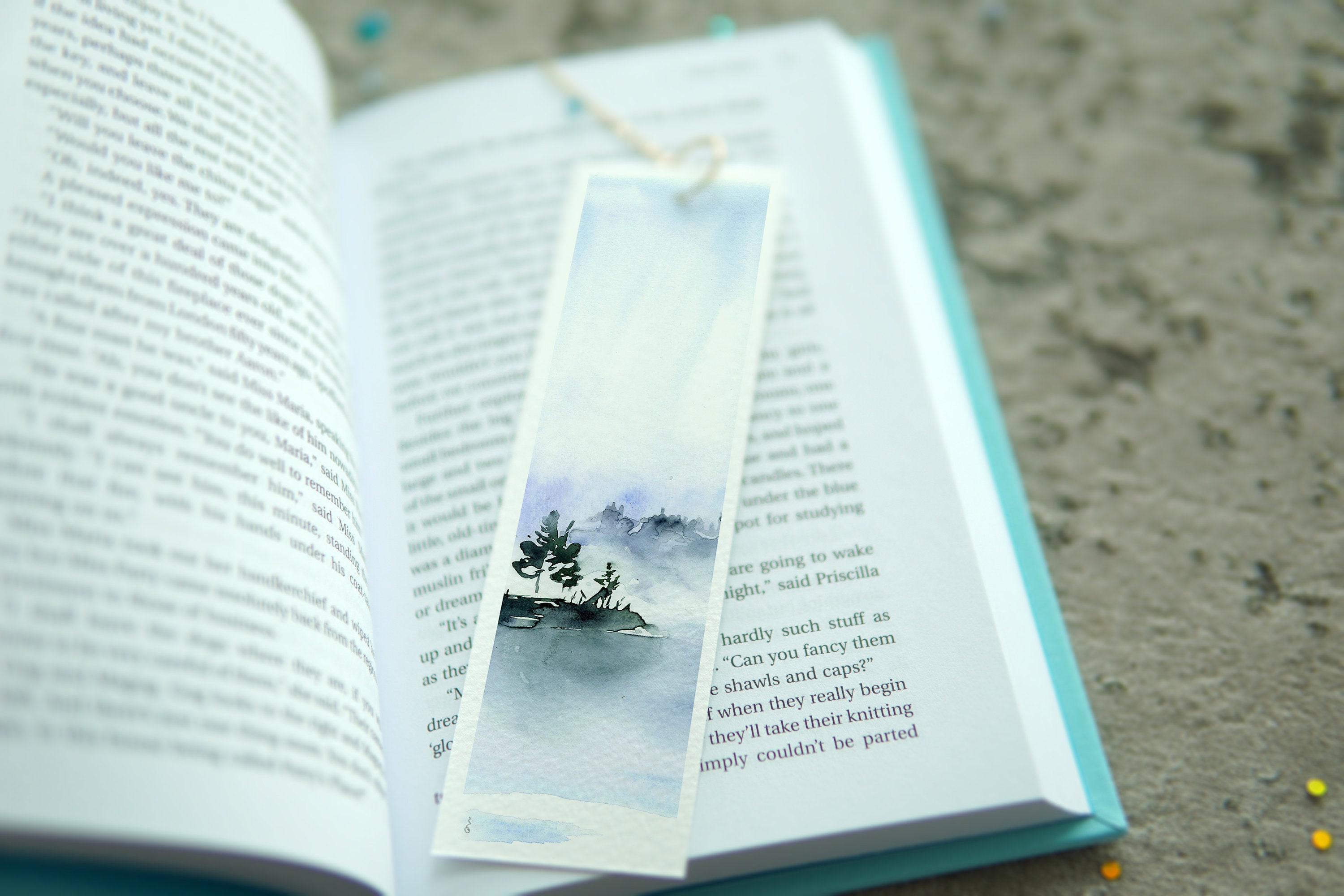 Winter Gift Handmade Bookmark Set of 3, Watercolor Landscape Bookmark ...
