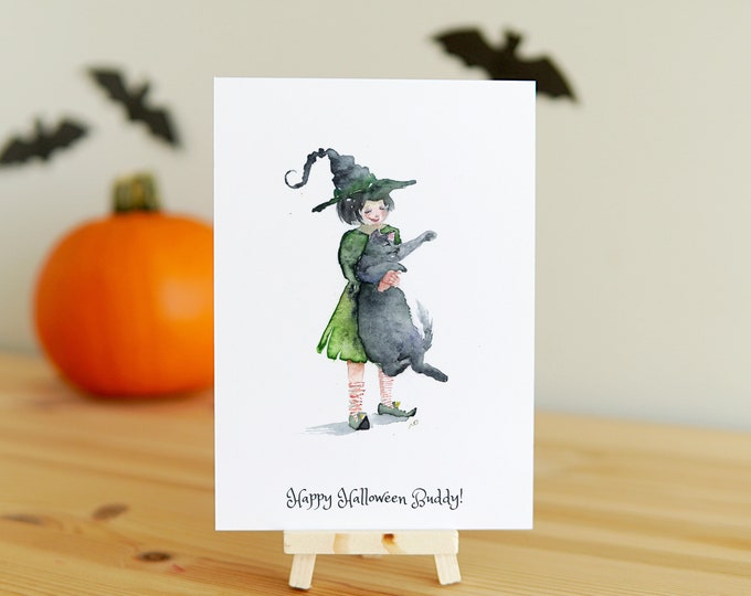 Midnight Flight Greeting Card, Halloween Card, Mystical Art Card ...