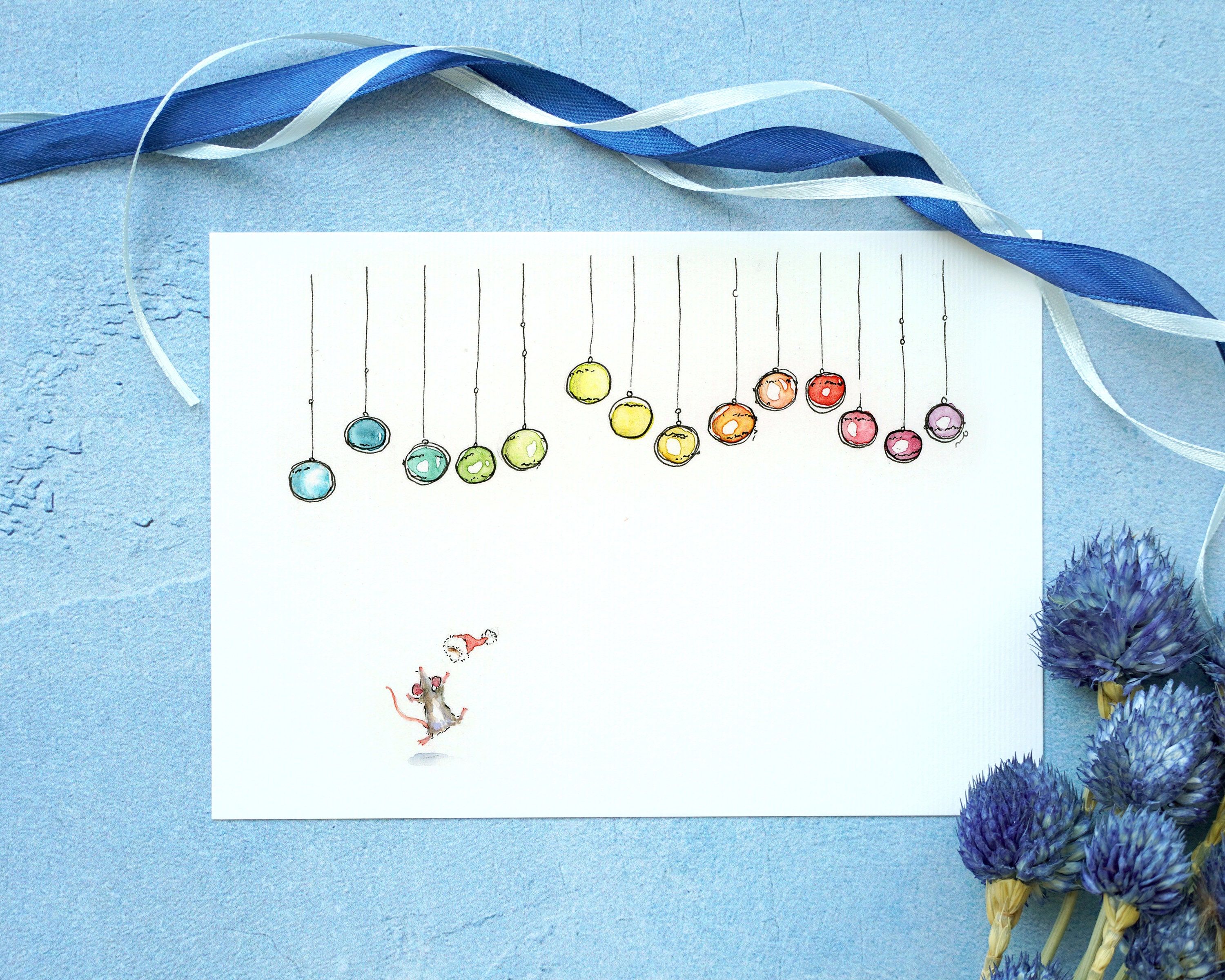 Happy Christmas Card for Print, Printable Winter Greeting Card ...