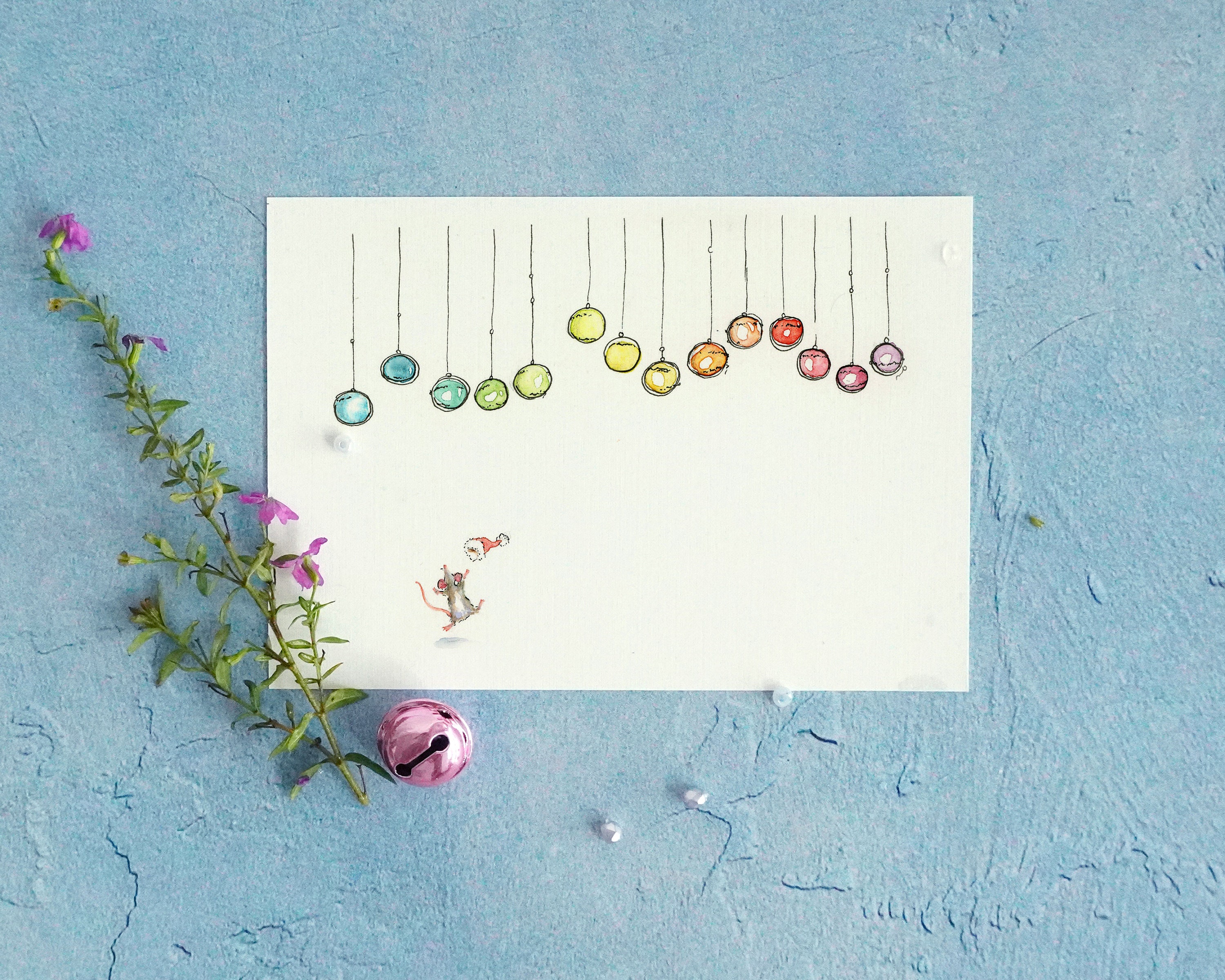 Happy Christmas Card for Print, Printable Winter Greeting Card ...