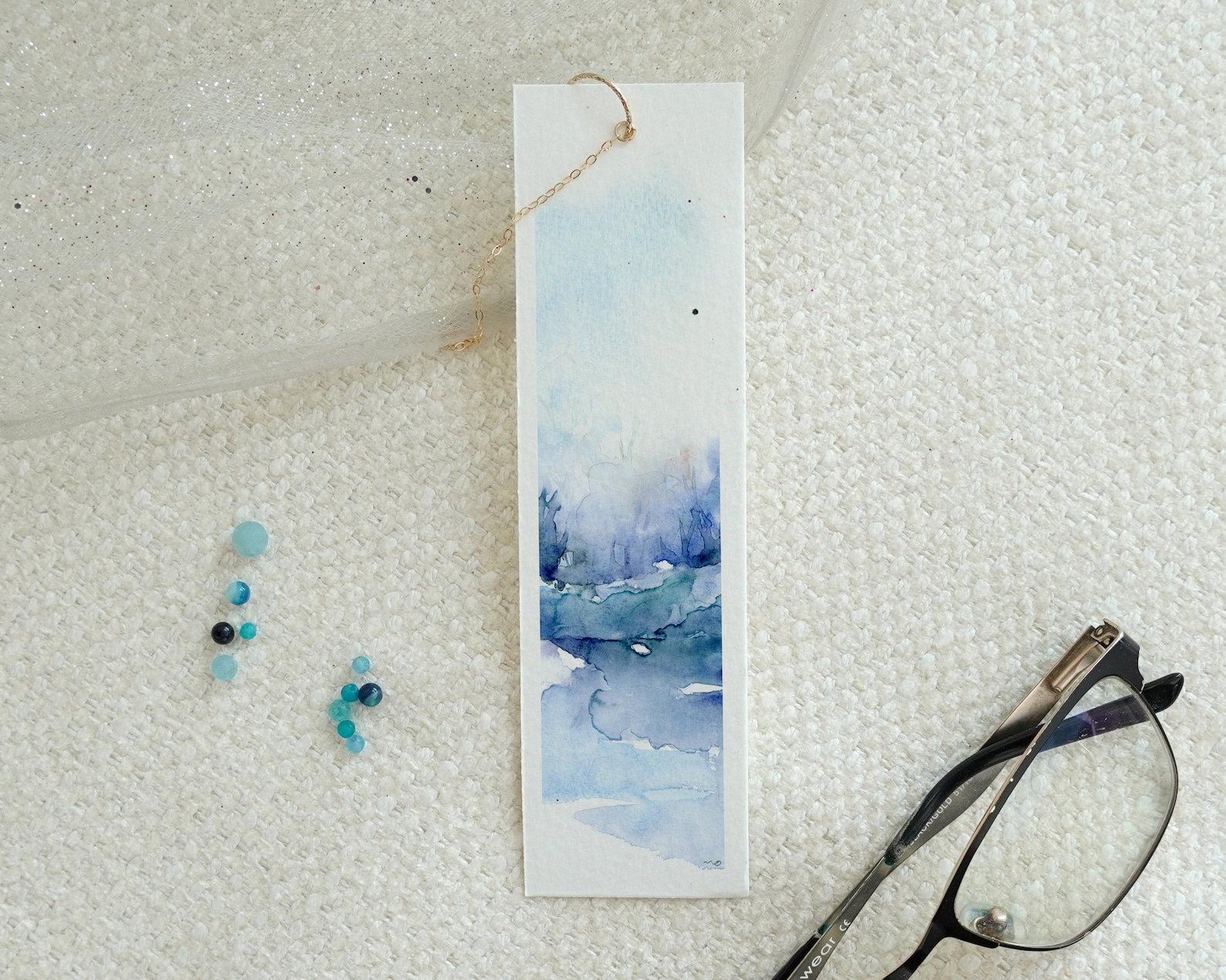 Winter Gift Handmade Bookmark Set of 3, Watercolor Landscape Bookmark ...