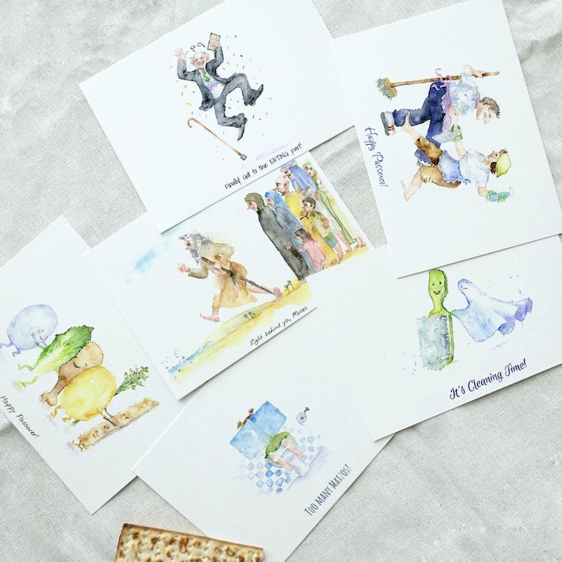 Passover Watercolor Card - Etsy