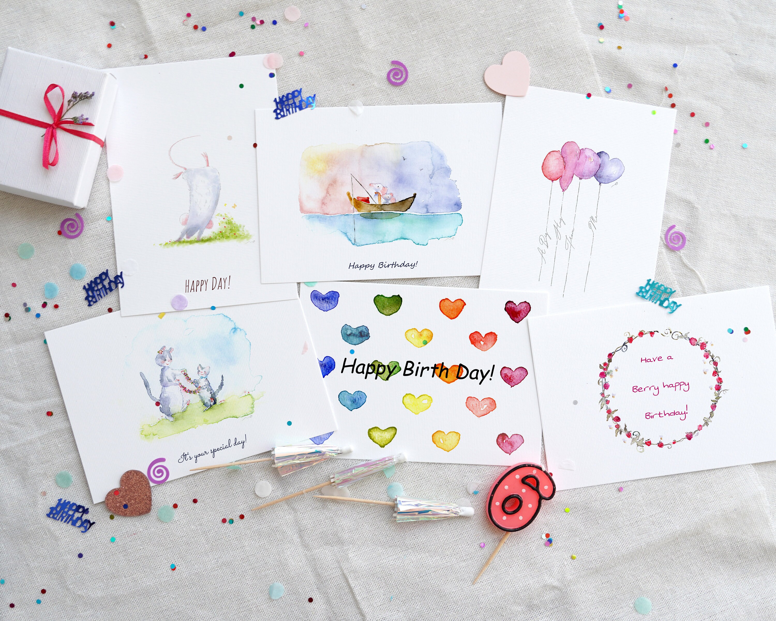 Happy Birthday Card Set Funny Assorted Greeting Cards - Etsy