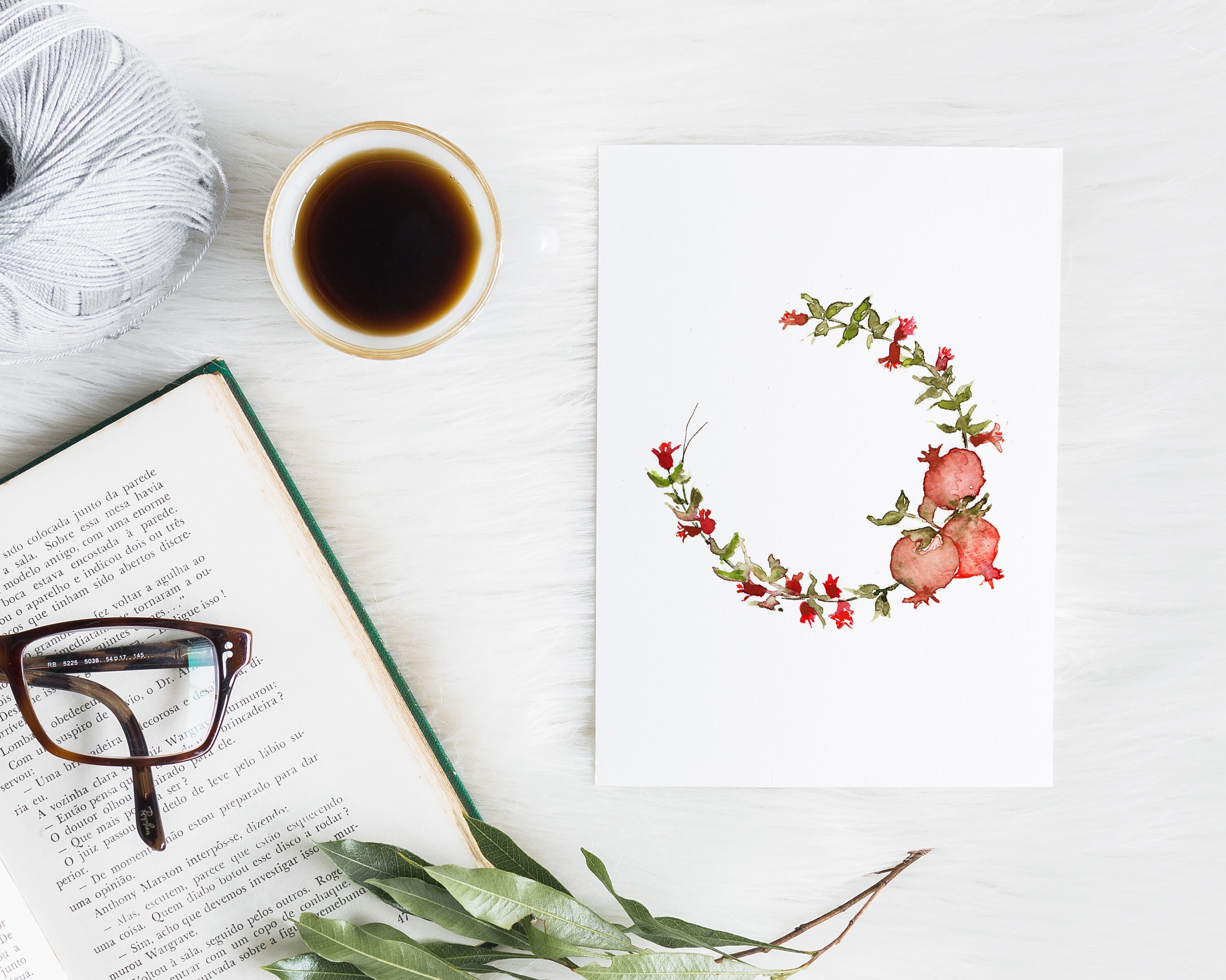 Shana Tova Watercolor Card, Personalized Greeting Card , Jewish New ...