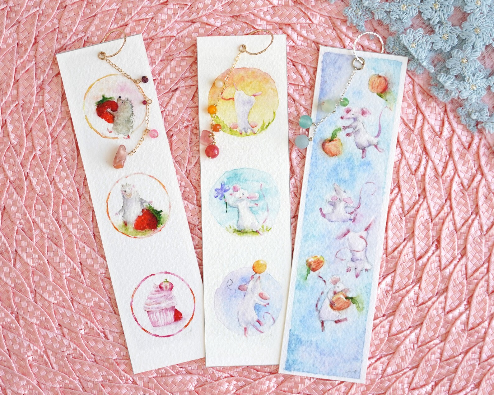 Watercolor Bookmark Set of 3 Watercolor Cute Animal Bookmark - Etsy