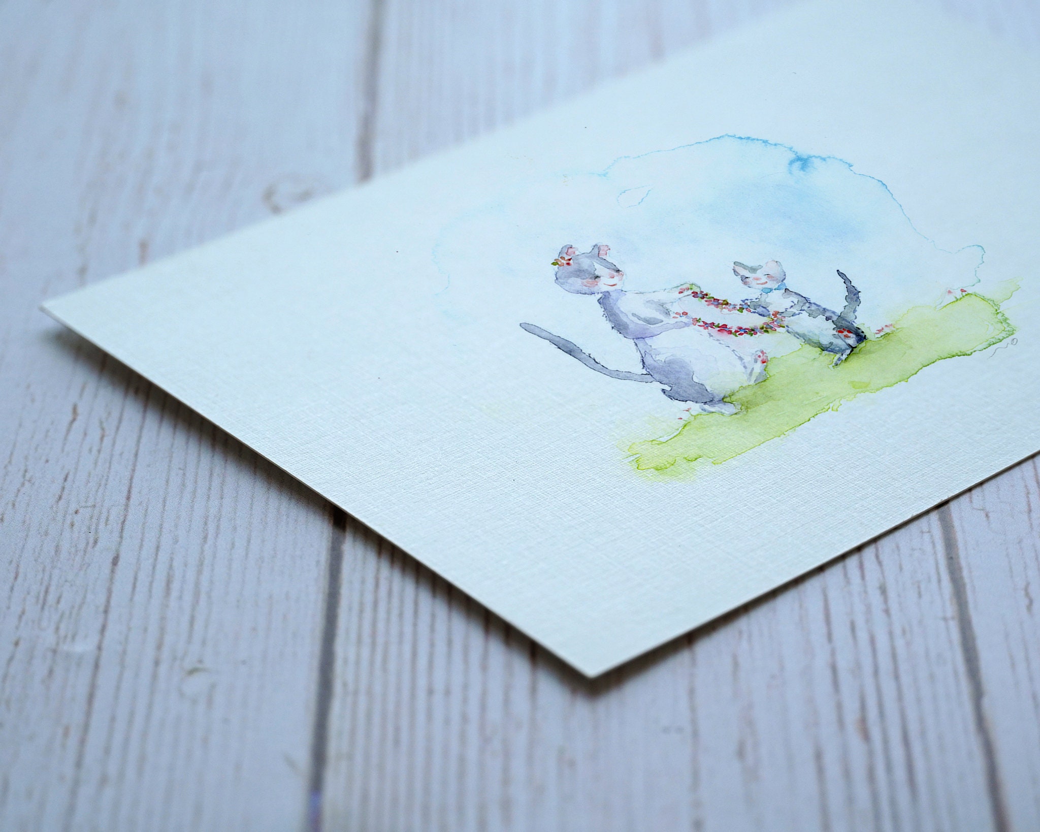 Funny Watercolor Handmade Card Set for Friends and Family. Cute ...