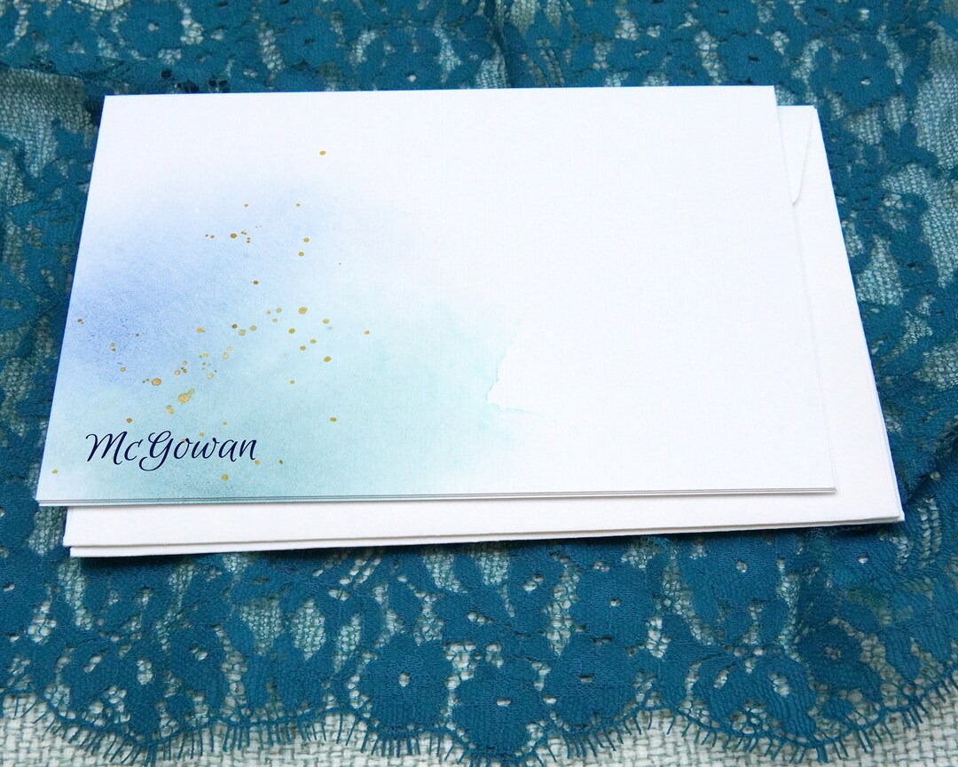 Golden Dawn. Custom Watercolor Note Cards, Handmade Abstract Decorated ...