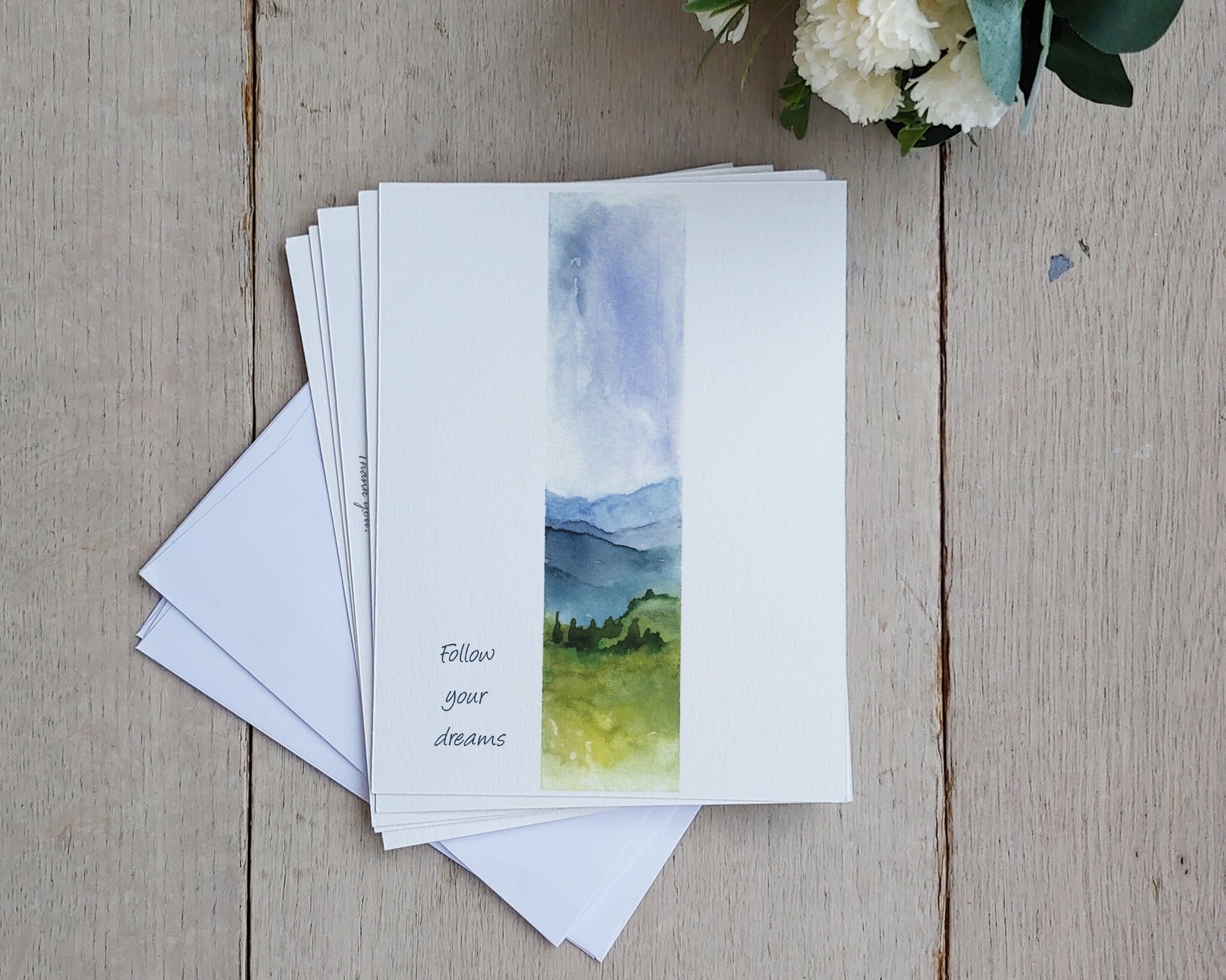 Watercolor Card Set Painted Landscapes and Sceneries Cards - Etsy