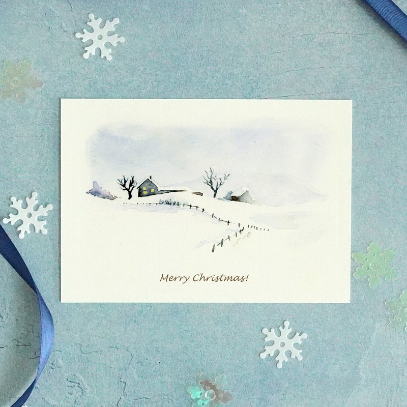 Watercolor Holiday Cards - Etsy