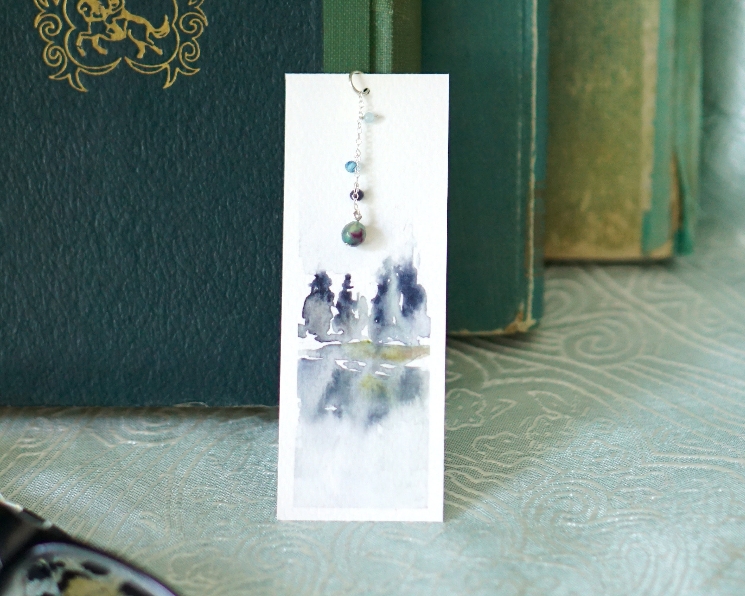 Winter Gift Handmade Bookmark Set of 3, Watercolor Landscape Bookmark ...