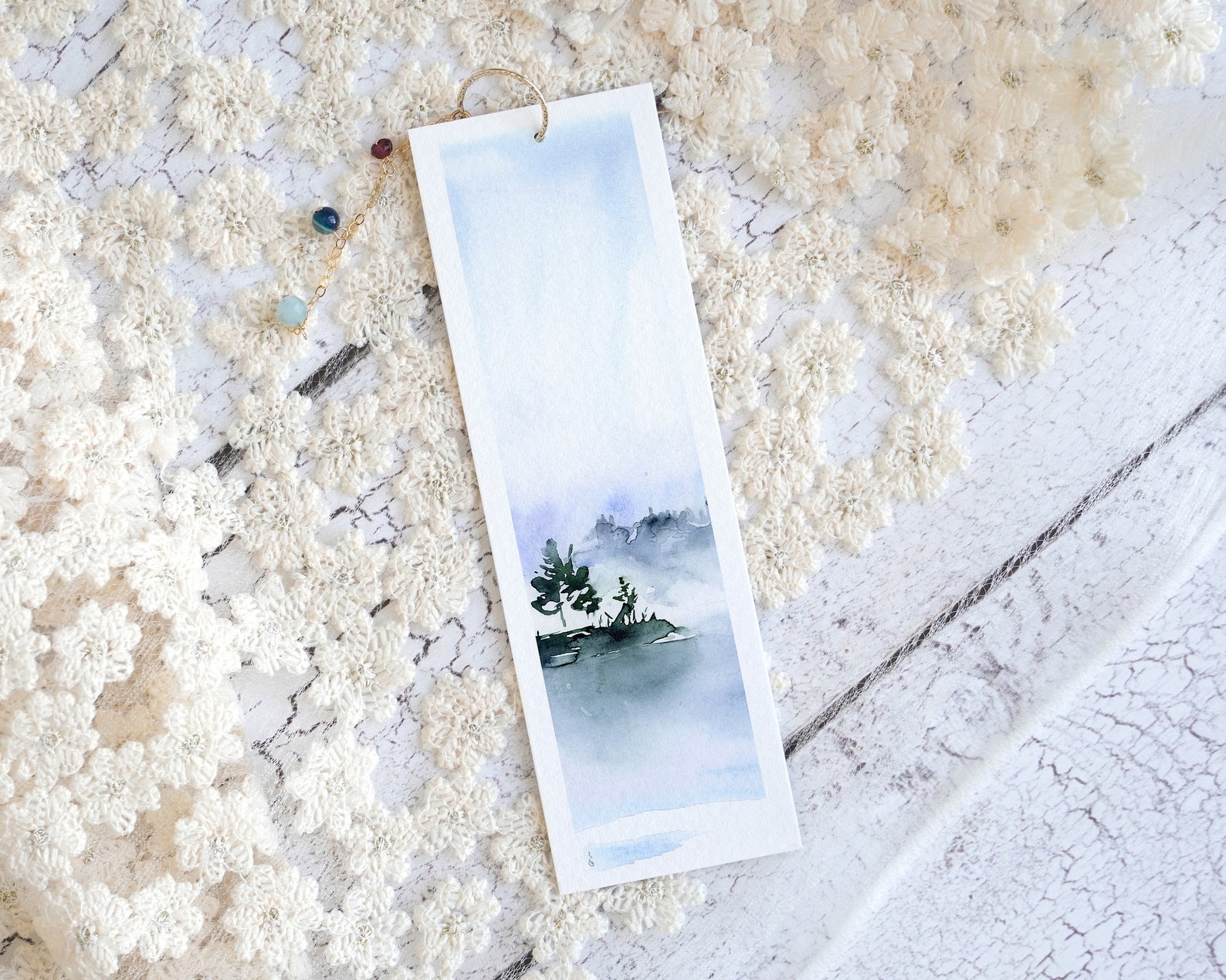 Winter Gift Handmade Bookmark Set of 3, Watercolor Landscape Bookmark ...